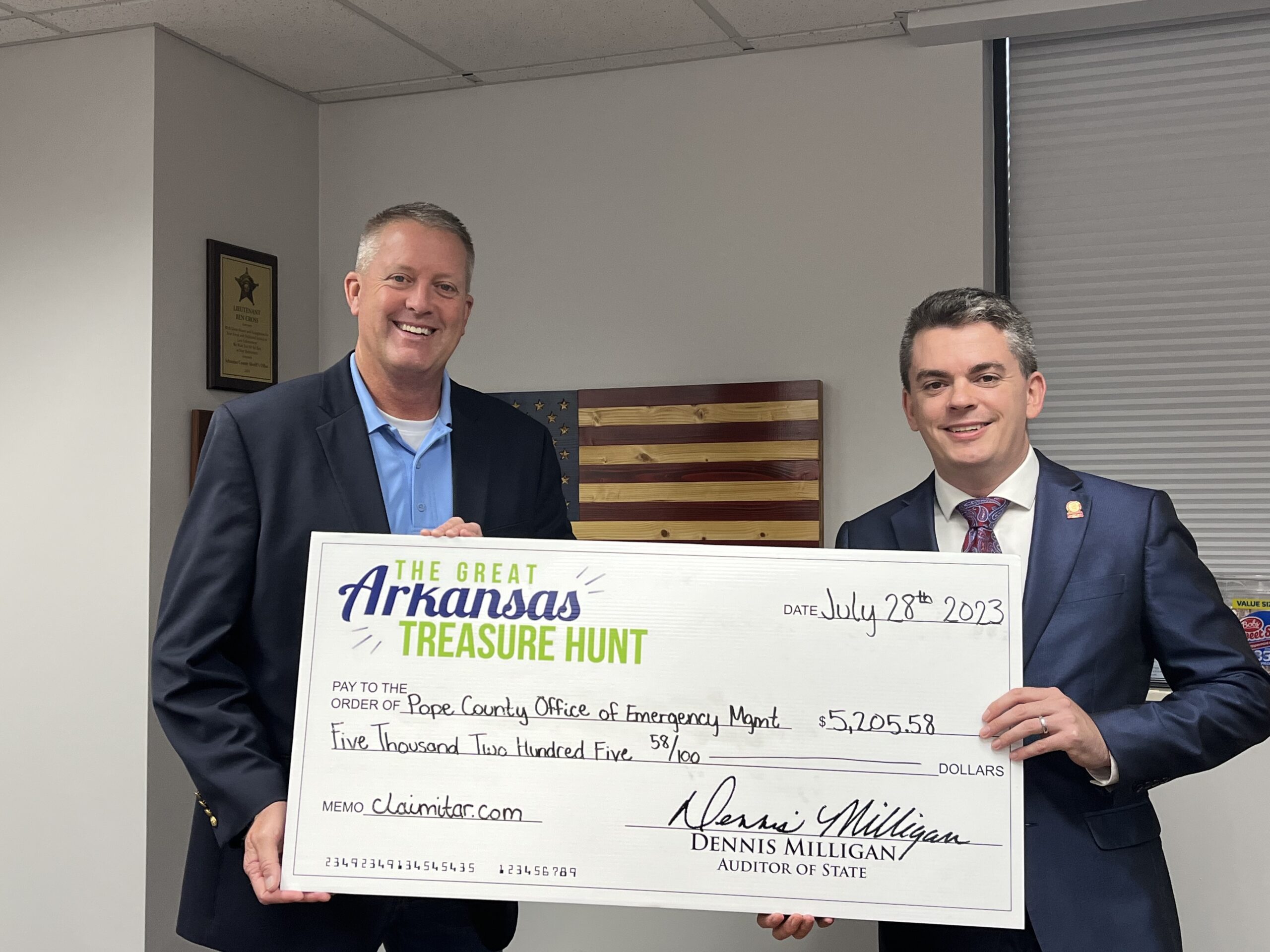 State Auditor Dennis Milligan Finds $5,200 for Pope County Emergency Management - AR Auditor